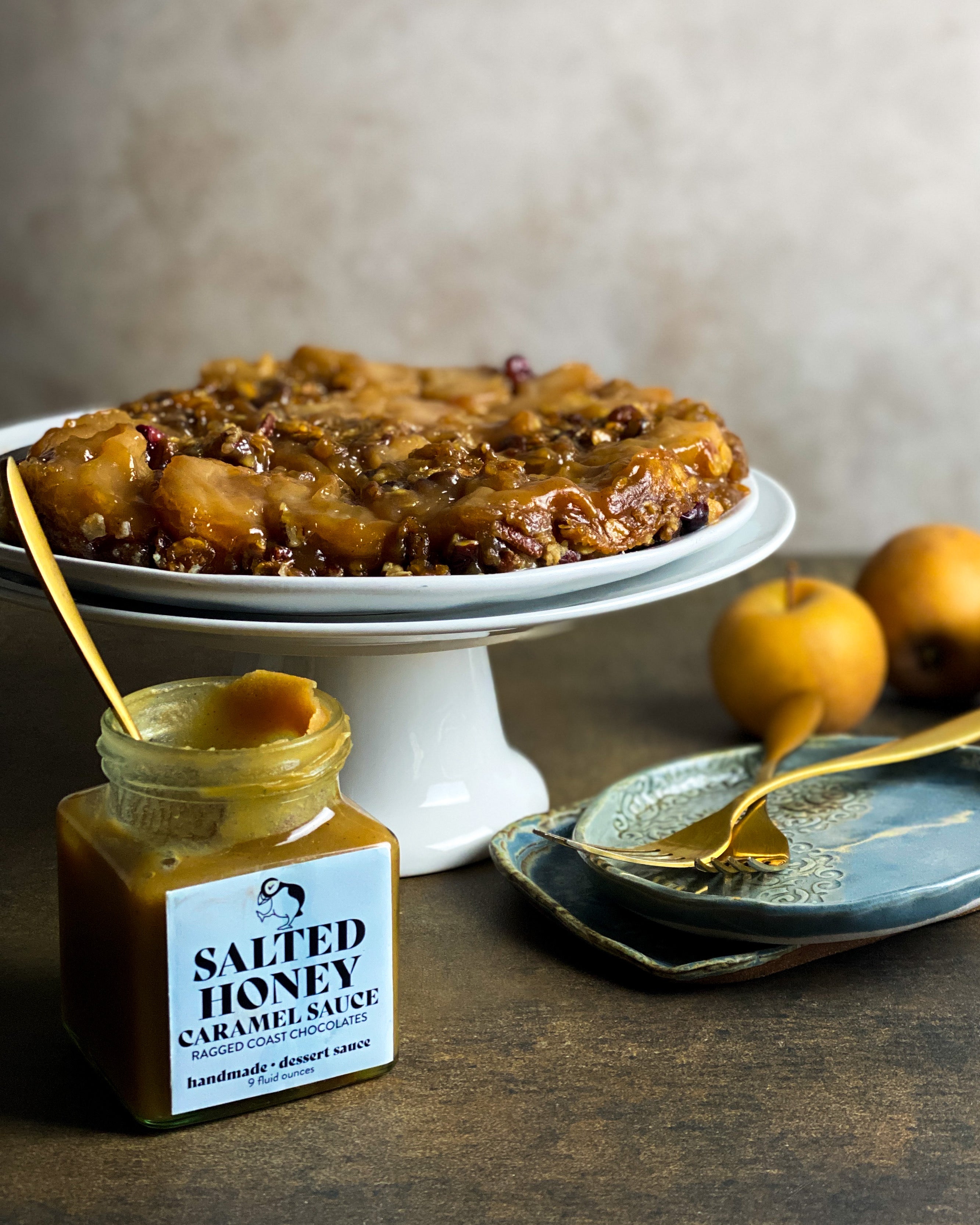 Upside-Down Salted Honey Caramel Apple Tart – Ragged Coast Chocolates