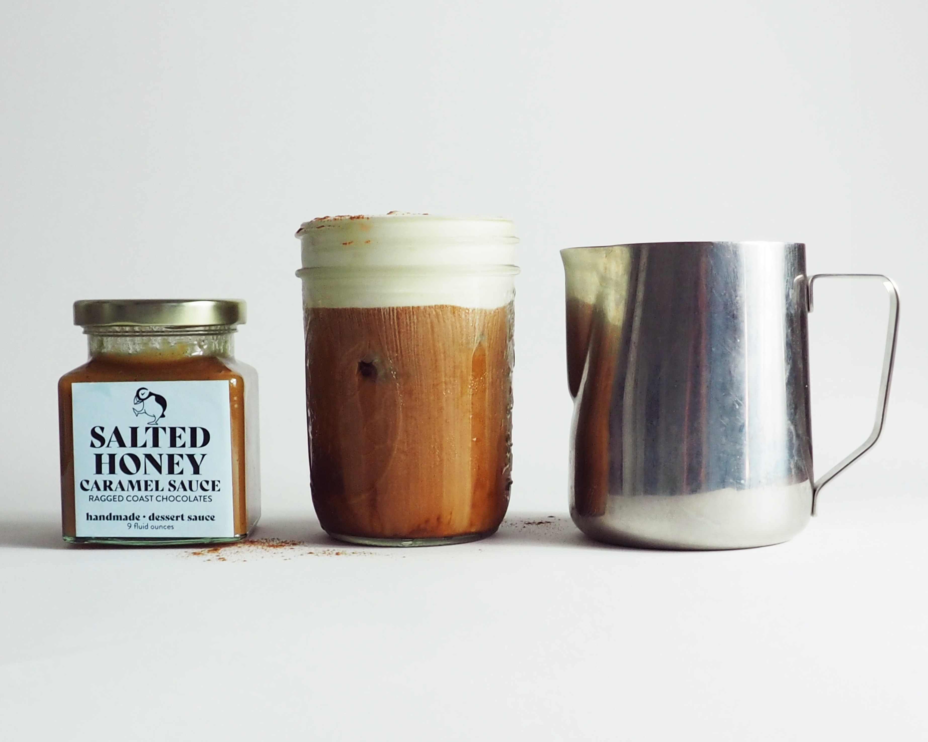 Iced Coffee with Salted Honey Caramel Cream – Ragged Coast Chocolates